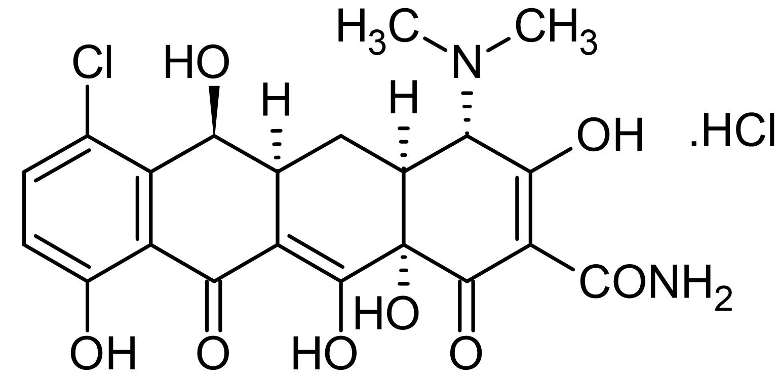 Demeclocycline hydrochloride, tetracycline antibiotic (CAS 64-73-3 ...