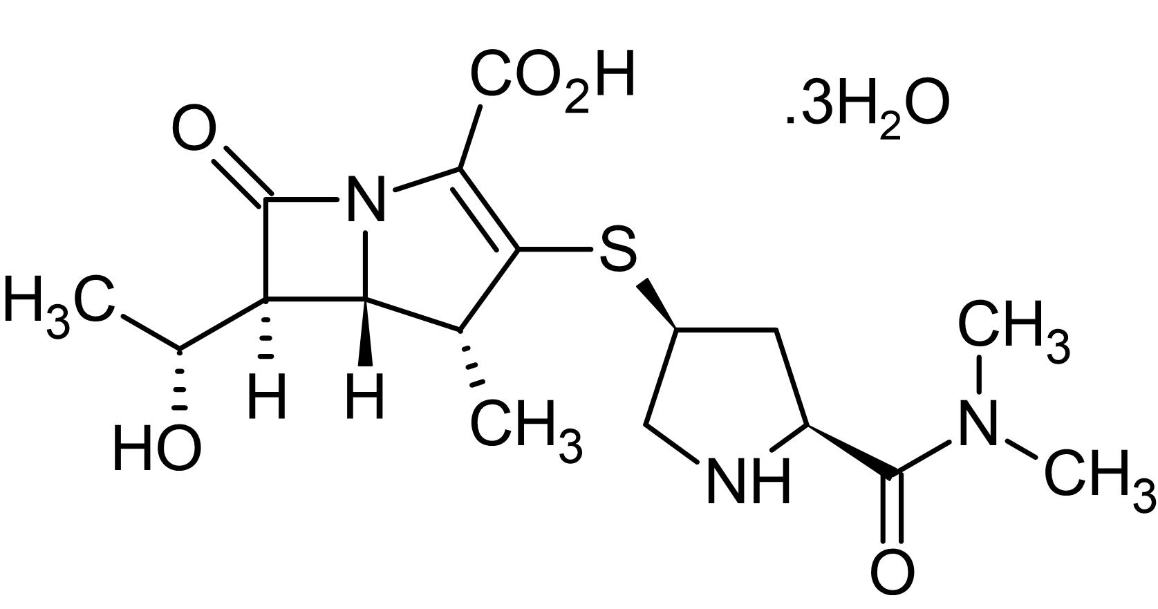 Meropenem trihydrate, beta-lactam antibiotic (CAS 119478-56-7 ...