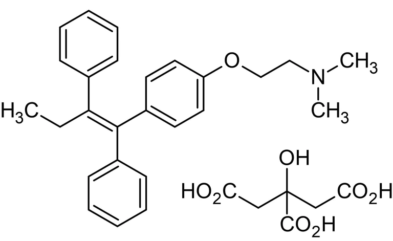 Tamoxifen citrate, Estrogen receptor antagonist and partial agonist ...